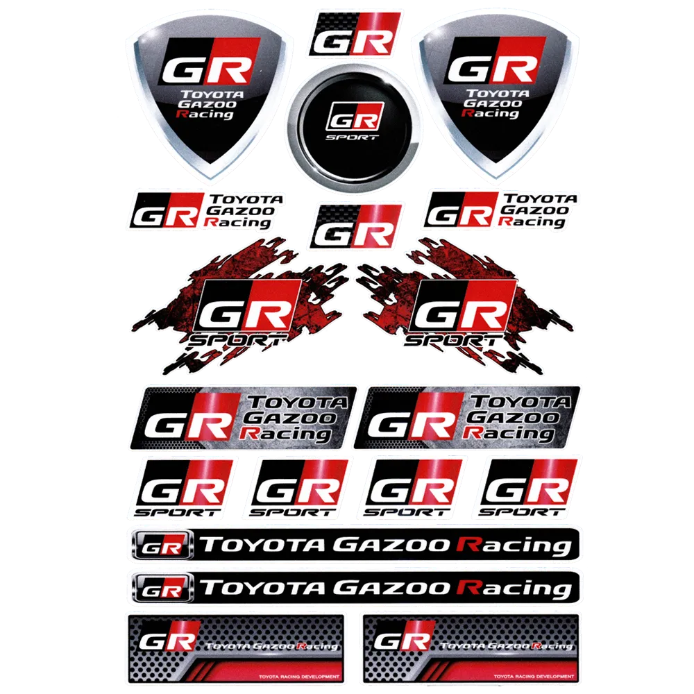 1 SET Toyota Car Vinyl Reflective GR/GAZOO Racing Sport Logo Body Car ...