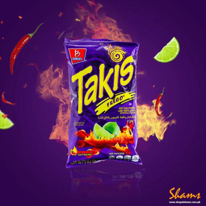 Takis Fuego Hot Chilli Pepper & Lime Tortilla Chips 56g | Daraz.pk