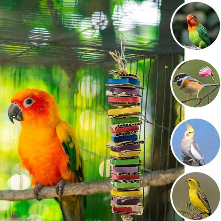 Chewing Bird, Parrot Toys Multicolored Wooden Blocks for Relieved ...