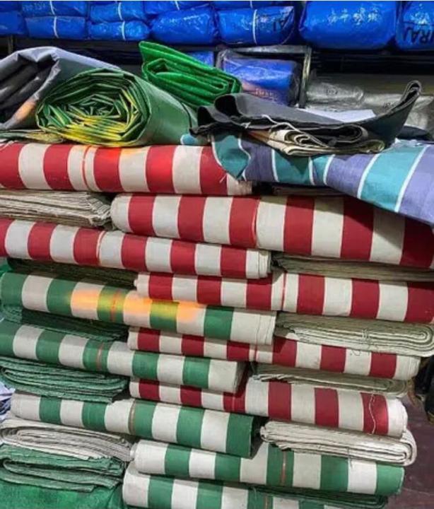 Canvas Tarpal ,Strips design, 100% waterproof,Used for sun shade and ...