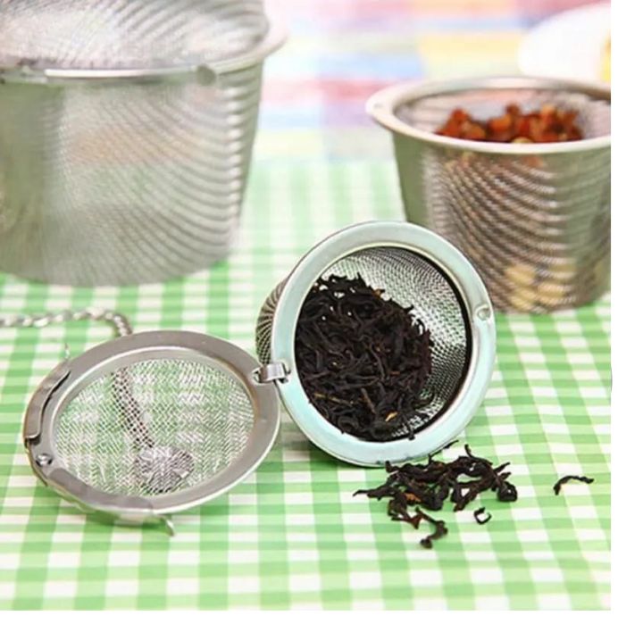 6.5cm BASKET Silver Elegant Perfect Tea Strainer Mesh Stainless Steel ...