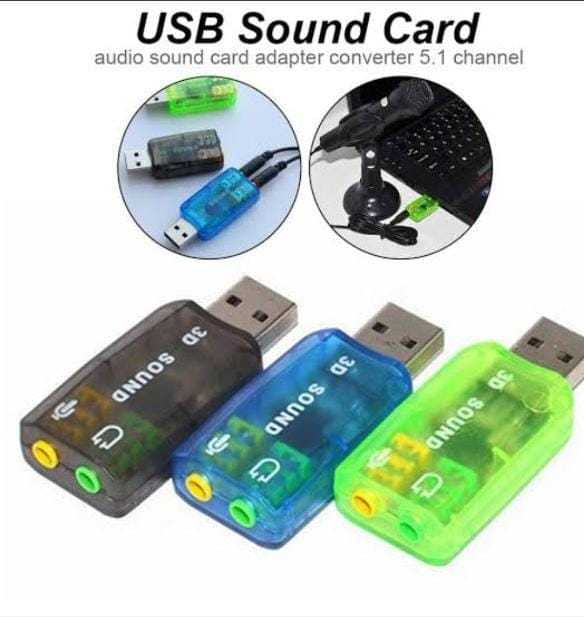 USB Sound Card Adapter USB 3D Virtual 5.1 Stereo & MIC PC Desktop ...