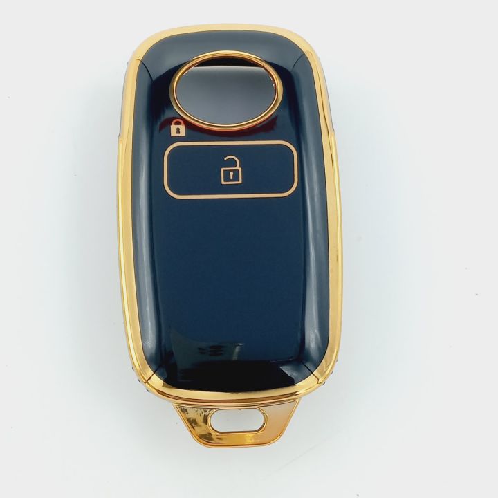 Toyota Raize 2 Button TPU Key Cover -Black/Gold- | Daraz.pk