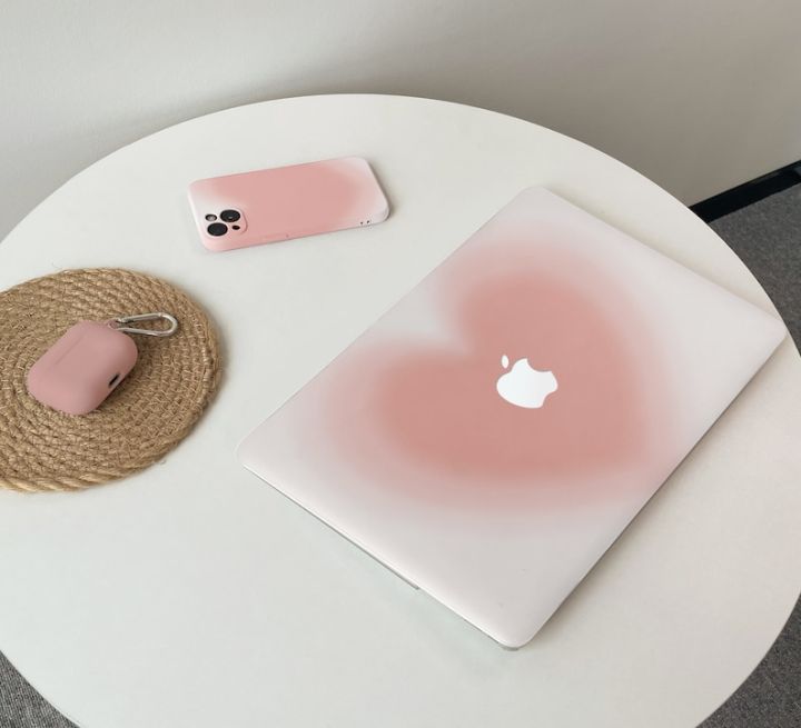 Cute Pink Heart Laptop Skin Vinyl Sticker Decal, 12 13 13.3 14 15 15.4 ...
