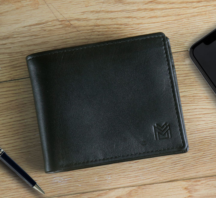 Executive Black Wallet for Men – Pure Leather | Slim & Stylish Bi-Fold ...
