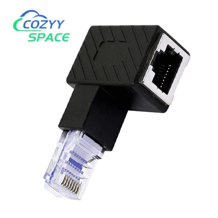 Network Adapter Support 100M Network RJ45 90 Degree Male to Female ...