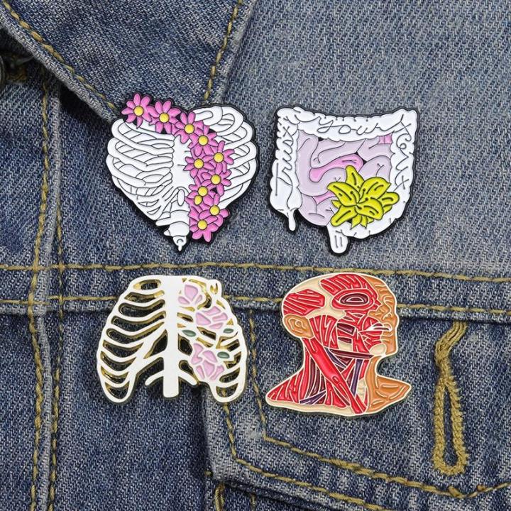 Floral Organ Enamel Pins Brooch Badge Punk Anatomy Love Body Brain ...