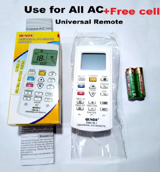 Universal Remote AC Split & Inverted with LCD 1000 In 1 - White | Daraz.pk