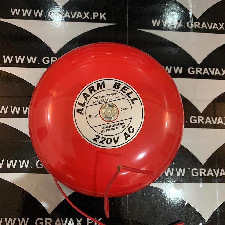 Alarm Bell AC220V 60mA 150mm/6inch 50/60Hz 95dB Red Fire Alarm Bell ...