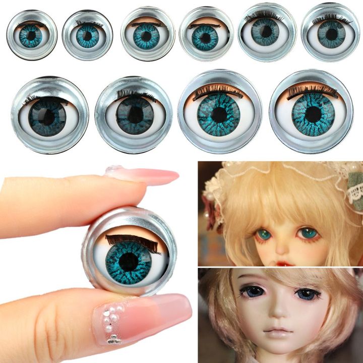 1 Pair Plastic Eyechips Activity Eyes with Eyelashes Simulation Active ...