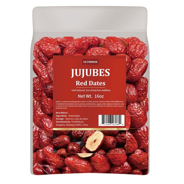 Premium Jujube Red Dates 1LB/453g,Selected Dried Fruit,Big & Delicious ...