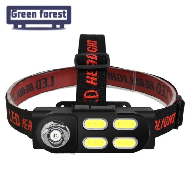 Green forest Safety Light Rechargeable Battery-Powered LED Headlamp ...