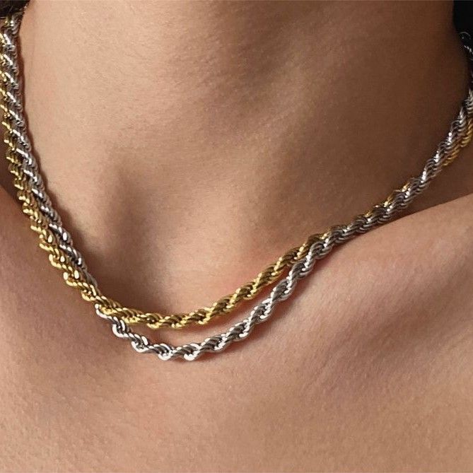 Youbo Fashion Hip-Hop Trend 3MM Twist Chain Necklace Men's Unique Cuban ...