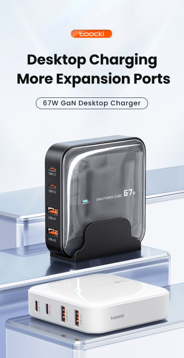 Toocki Charger Charging Station Multi Port 67W GaN USB Charger Desktop ...