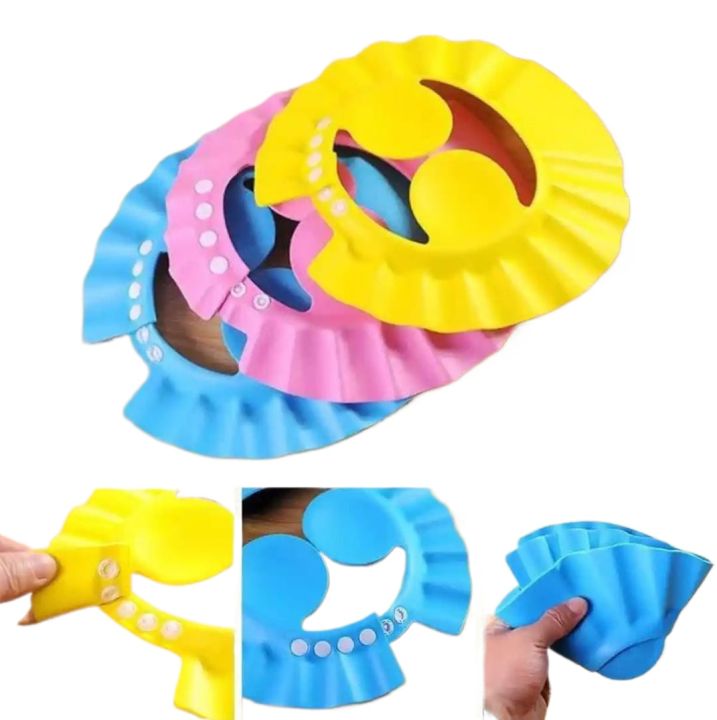 Baby Shower Cap Adjustable Hair Wash Hat for kids Infant Ear Protection ...