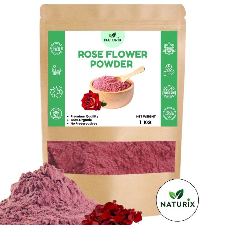 Naturix Rose Petals Powder | Rose Flower Powder | Gulab Powder | rose ...