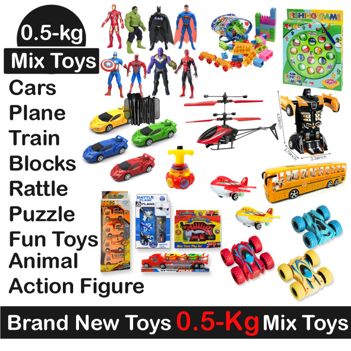 Brand New 0.5 kg / 1 kg Mix Toys Deals - Cars Bike Bus Plane Train ...
