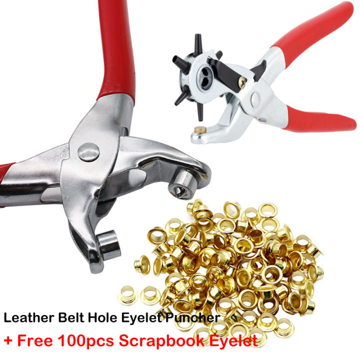 Eyelet Hole Puncher Leather Belt Hole Punch Plier Revolve Sewing ...