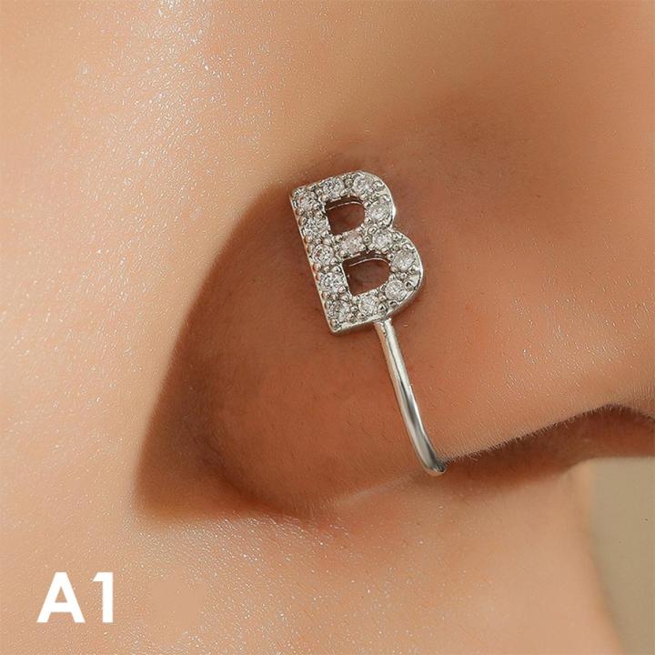 Copper Alphabet Nose Ring Cuff Non Letter Nose Ring Clip on Lonni ...