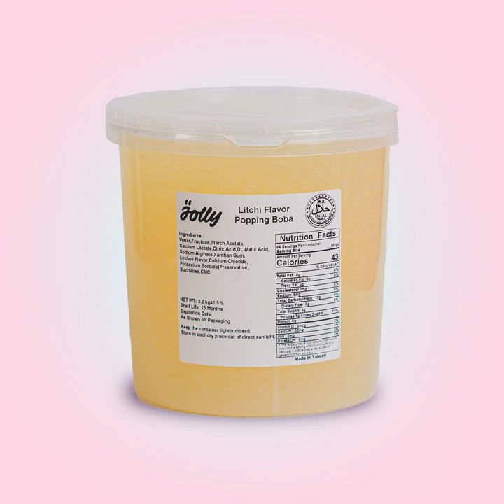 Jolly Lychee Popping Boba for Bubble Tea (3.2kg) | Daraz.pk