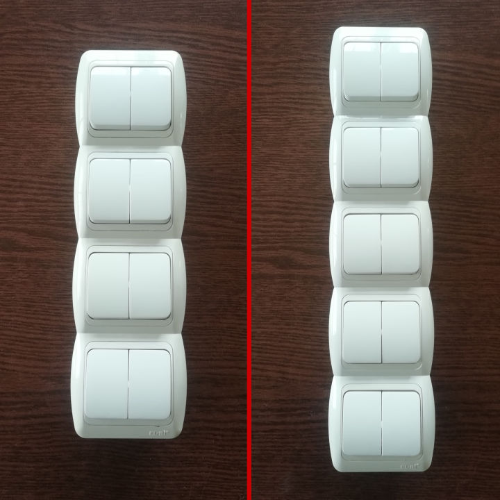 ELBi ZT Double Button Switches with back boxes. Available in 4 and 5 ...