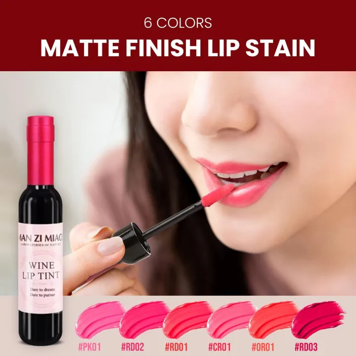 Pack of 6 Man Zi Miao Wine Lip Tint | Waterproof, Long-Lasting, and ...
