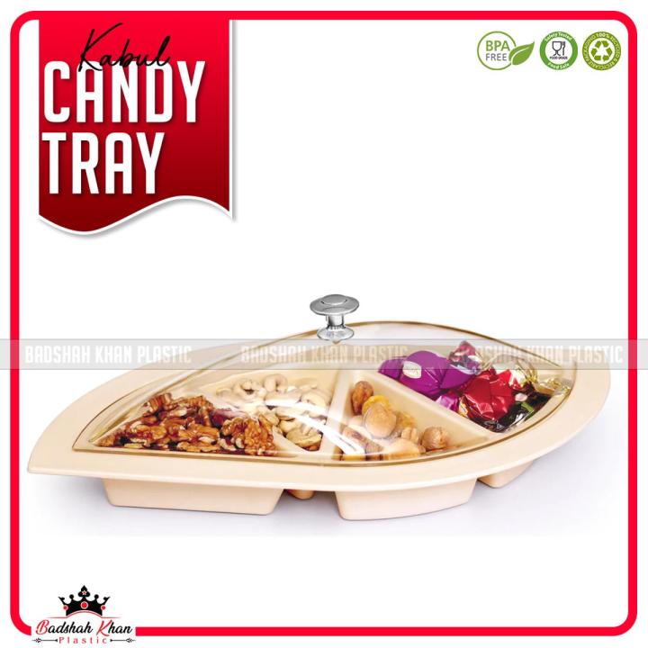Premium Looking Acrylic Dry Fruit Tray - Food Grade Candy Tray with 4 ...