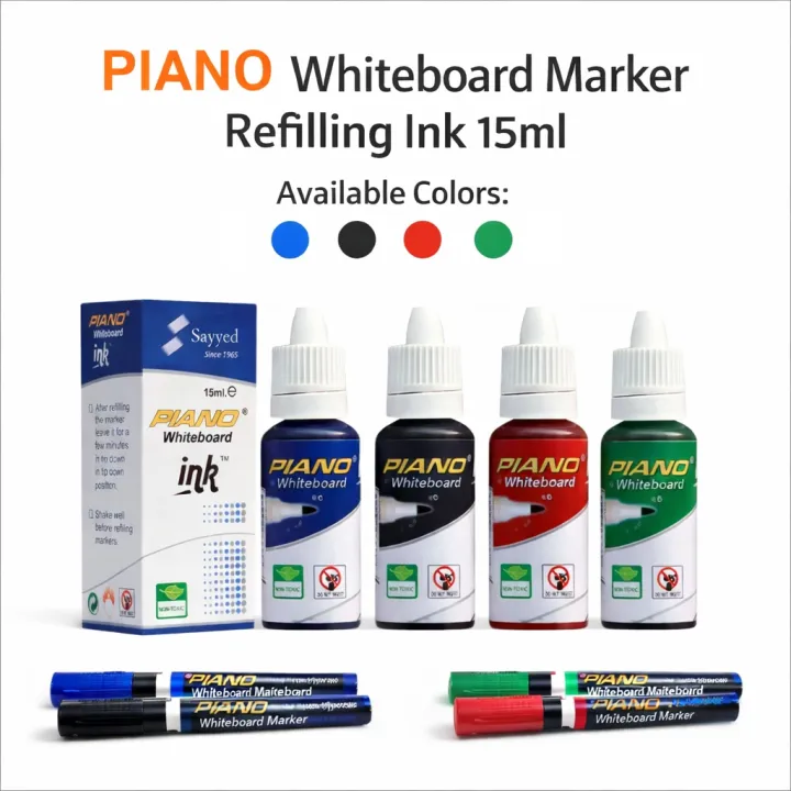PIANO Whiteboard marker Refilling Ink 15ml - Pack of 4 Pcs | Daraz.pk