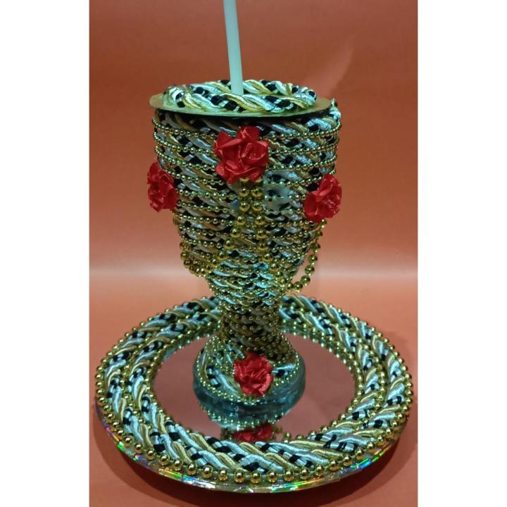 Doodh pilai Glass beautifully Decorated with plate | Daraz.pk