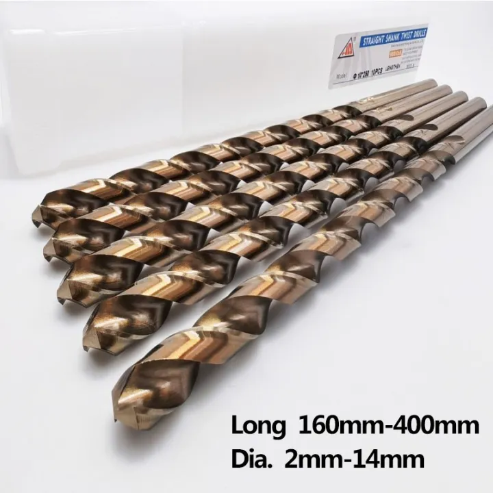 160-400mm Extra-long M35 Cobalt Straight Shank Twist Drill Bit HSS-Co ...
