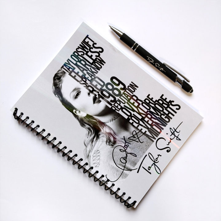 Taylor Swift Notebook with pen, premium quality, Fully customized ...