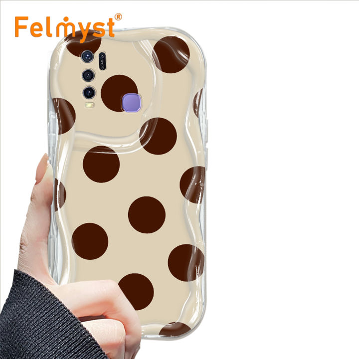 FELMYST for Vivo Y50 Y30 Y30i Back Cover Brown Black Wave Point Cream ...