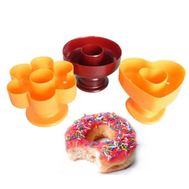 pack of 3 Plastic Doughnut DIY Donut Maker Cutter Mold and 3 Shapes ...