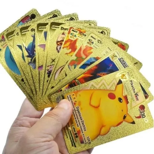 55 Pcs Pokemon Gold Foil Cards – English Version TCG Trading Card Game ...
