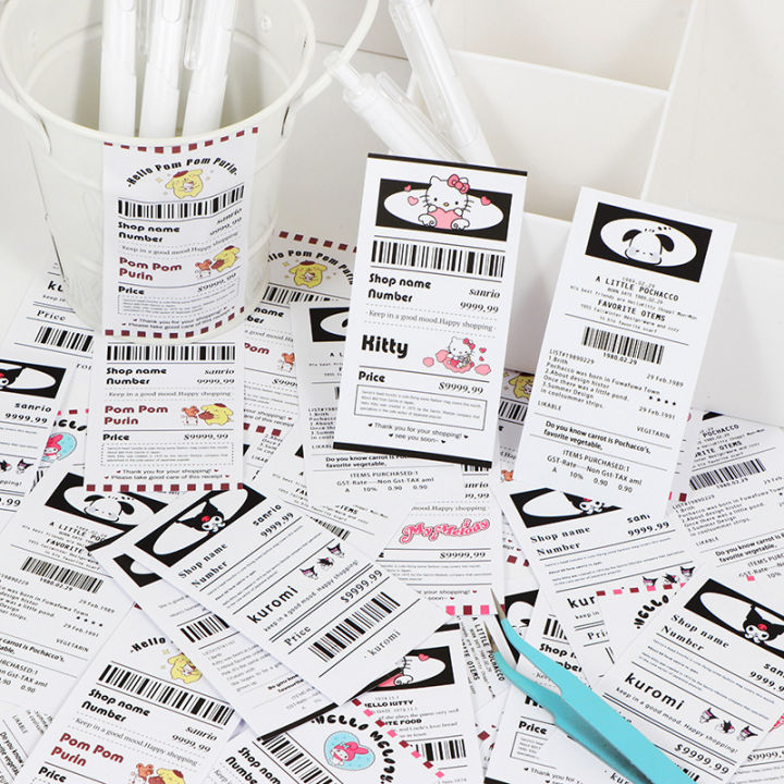 20PCS Sanrio Receipt Sticker Cartoon Seal Sticker Cute List Sticker DIY ...