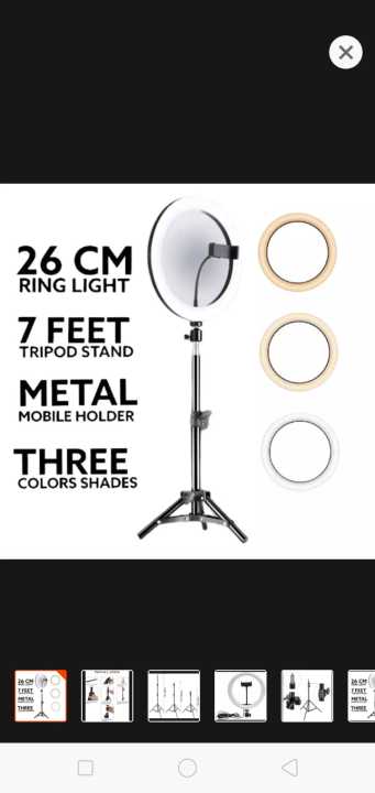 26CM Ring Light with Mobile Holder and 7ft Tripod Stand - Aluminium ...