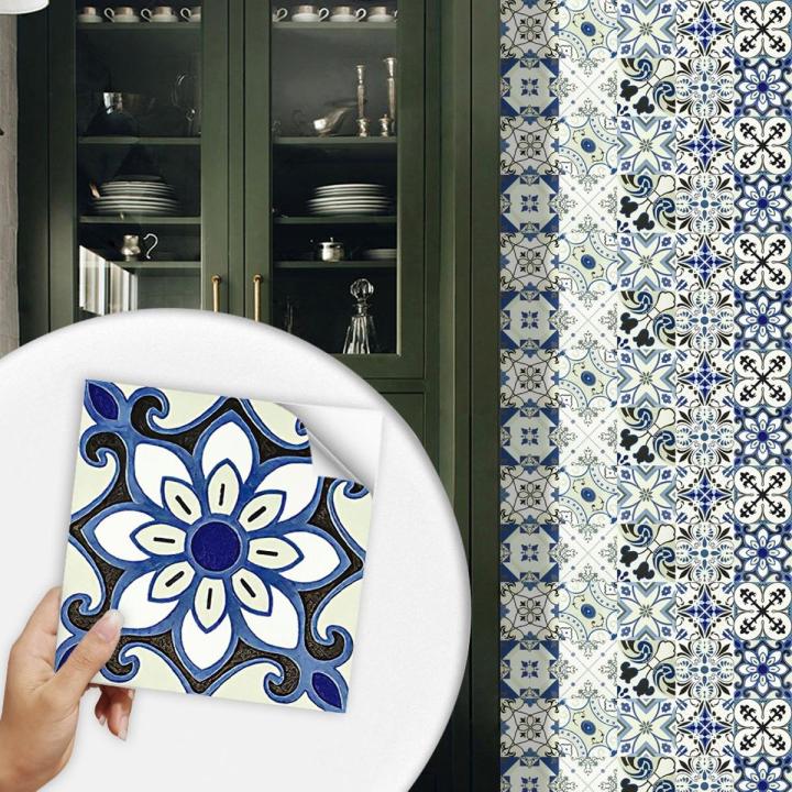 10pcs Bohemian Style Tiles Wall Sticker Matte Film For Tiles /Ground in ...