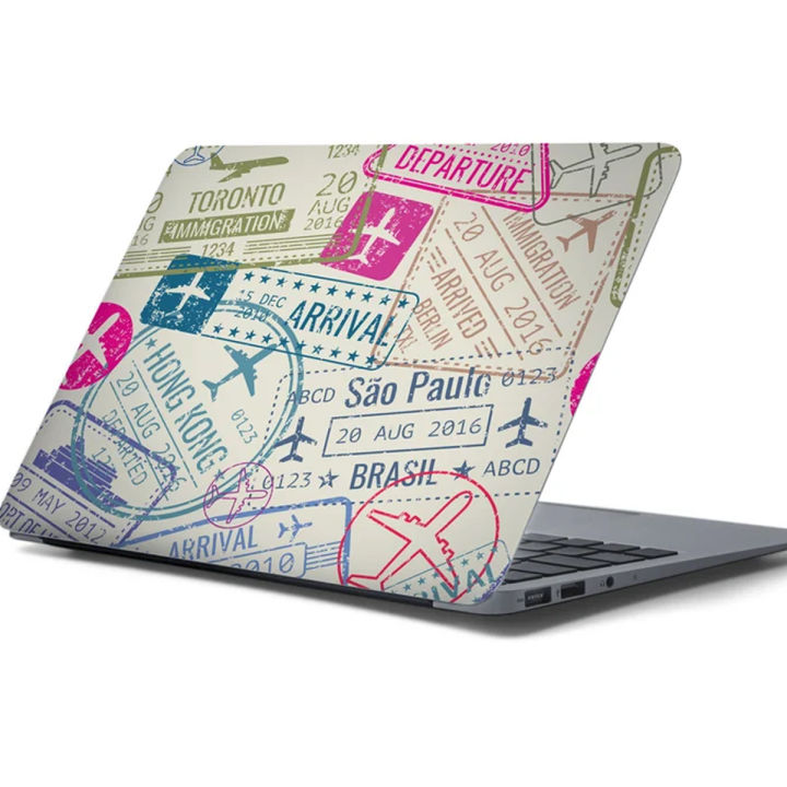 Giant Passport Stamps from Around the World Laptop Skin Vinyl Sticker ...