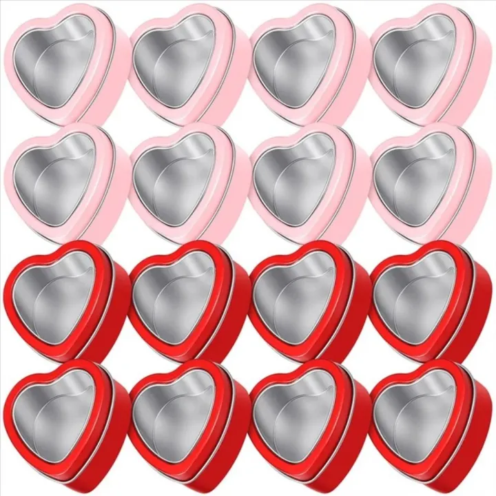 Practical Tinplate Heart Shape Tins /Red/Pink Empty Heart-shaped ...