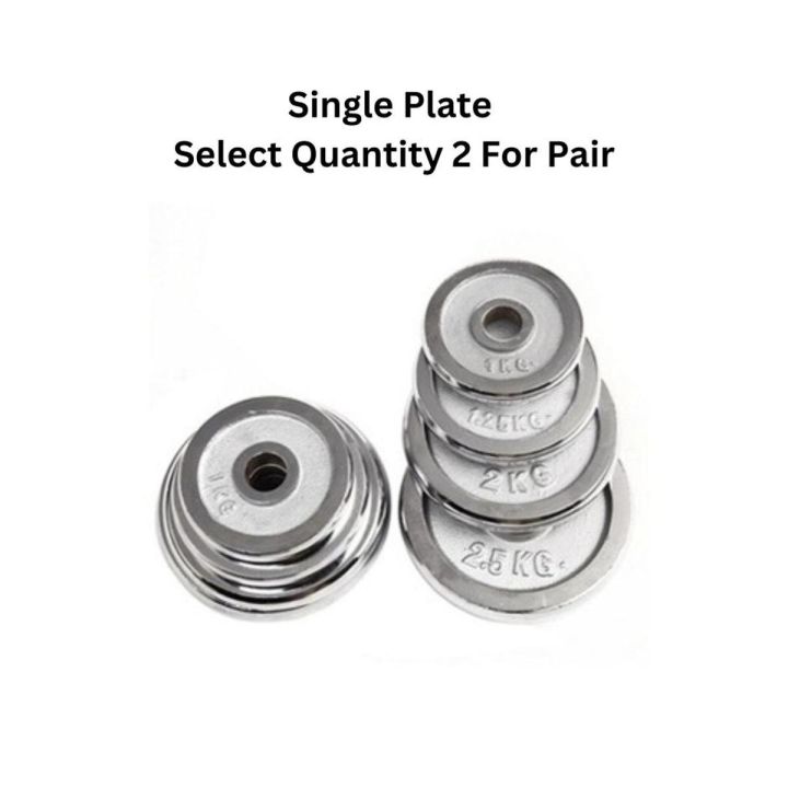 1KG x 4 Chrome Iron Dumbbell Plates Set | Total 4KG Weight | Rust-Free ...