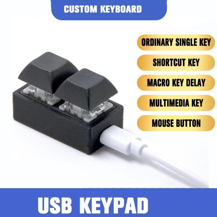 USB Keypad Mini-2 key Mechanical Keyboard Custom Shortcut Key For Audio Game Copy Paste keys For ...