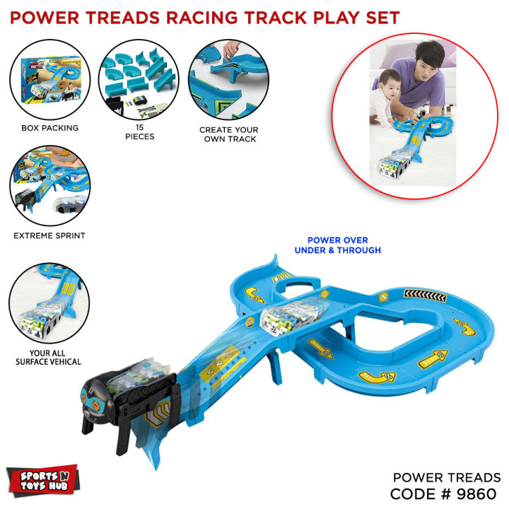 Power Treads Racing Track Play Set, Assemble Electric Plastic Chain ...