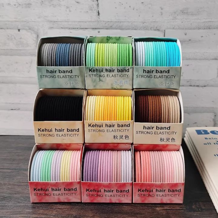 High Stretch Candy Color Rubber Band Women's Hair Hair Cord Durable ...
