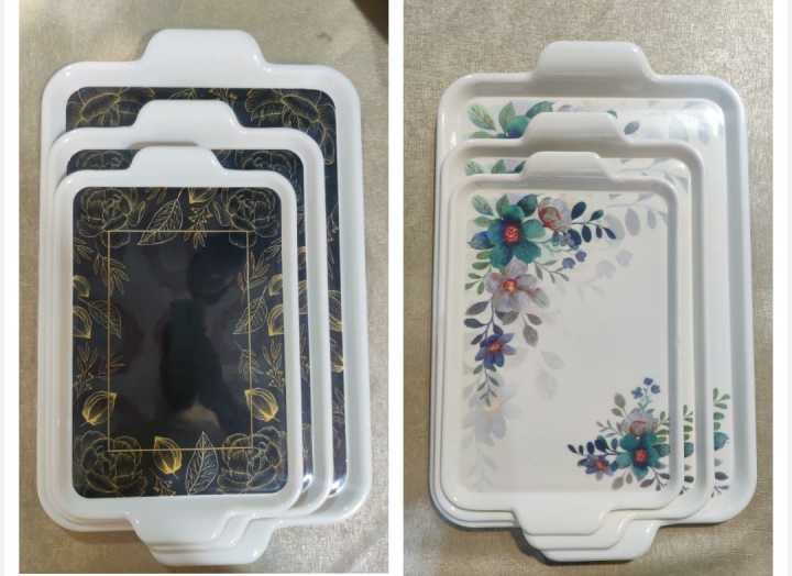 Ruby Tray set 3 pieces 100% Original Melamine | Daraz.pk