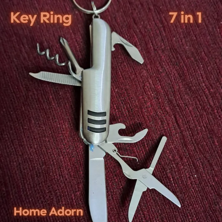 Premium 3-in-1 Keychain Set – Multi-Purpose 7-in-1, Leather Strap, and ...