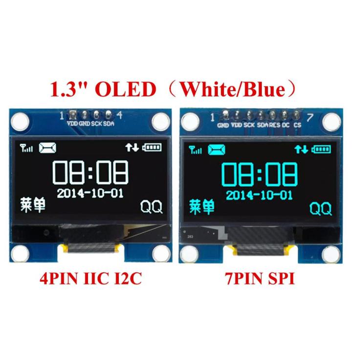 1.3" OLED Module 1.3 inch Display Module White/Blue 128X64SPI/IIC I2C ...