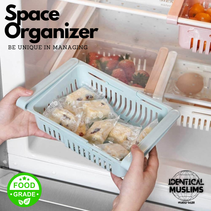 Plastic Fridge Basket - Extendable Organizer for Fruits & Vegetables ...