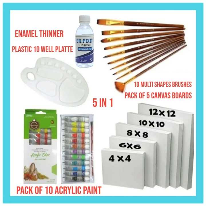 Artist's Value Pack: 29-Piece Set with Canvases, Acrylic Paints ...