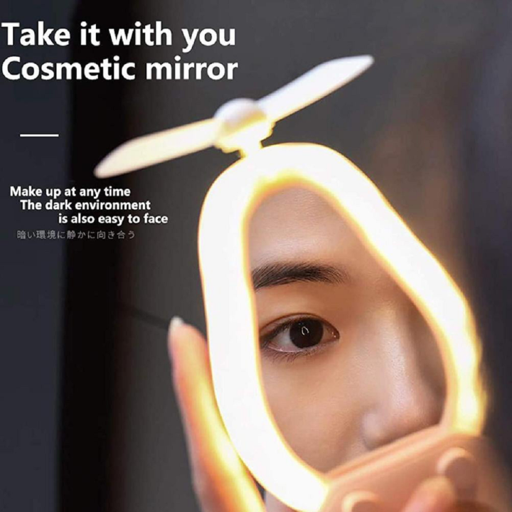 Avocado Multifunctional Mini Fan LED Fill Light Makeup Mirror USB ...