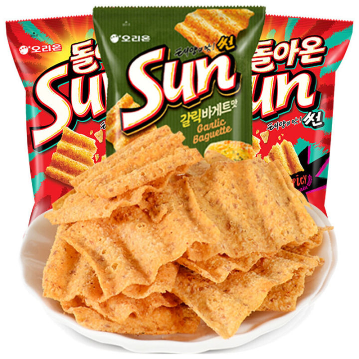 South Korea imported net red Haoliyou sun corn chips spicy garlic 80g ...
